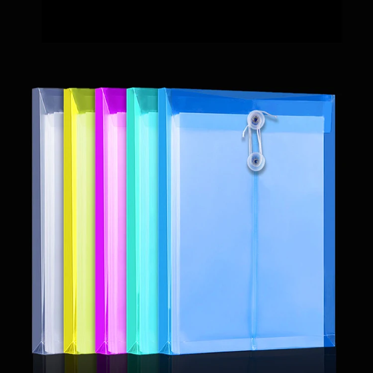 Transparent Plastic Envelope Bag Vertical Storage Hang String Wrap Rope ...