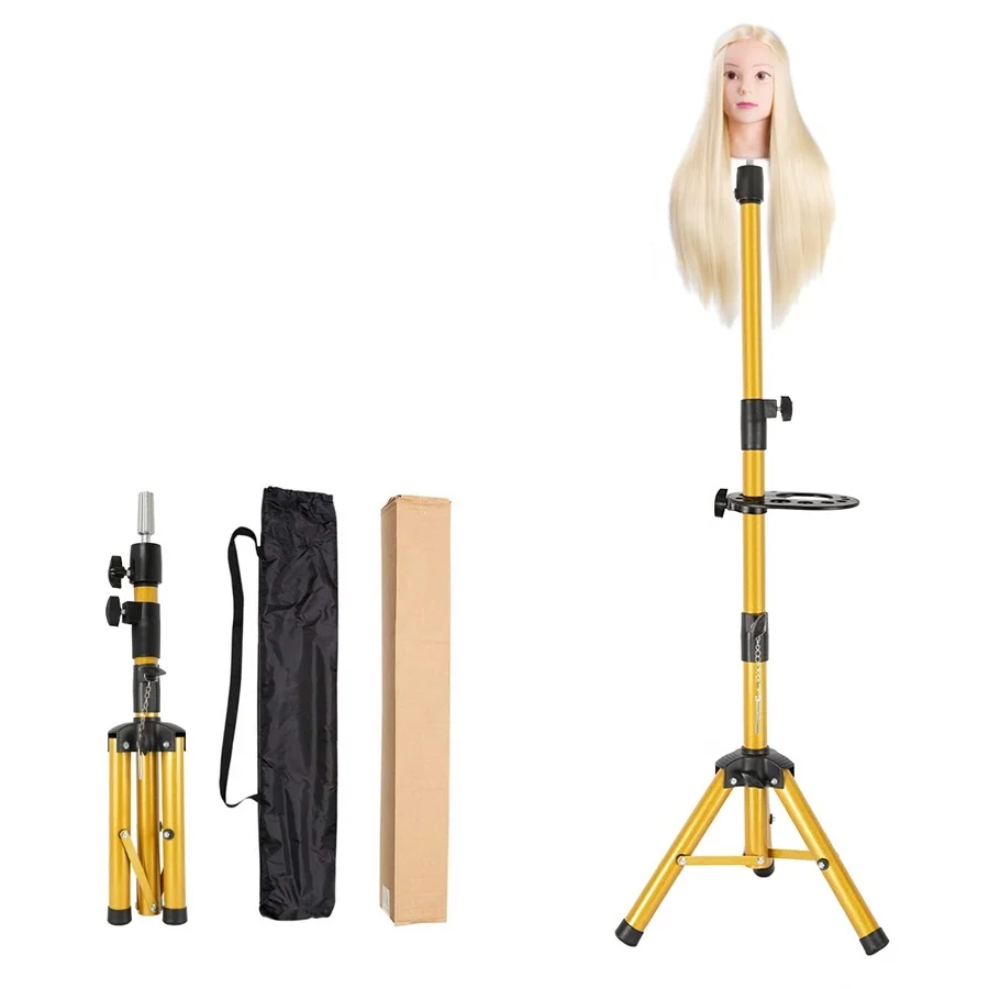 Leeons Mannequin Head Canvas Head Tripod for Wig Making