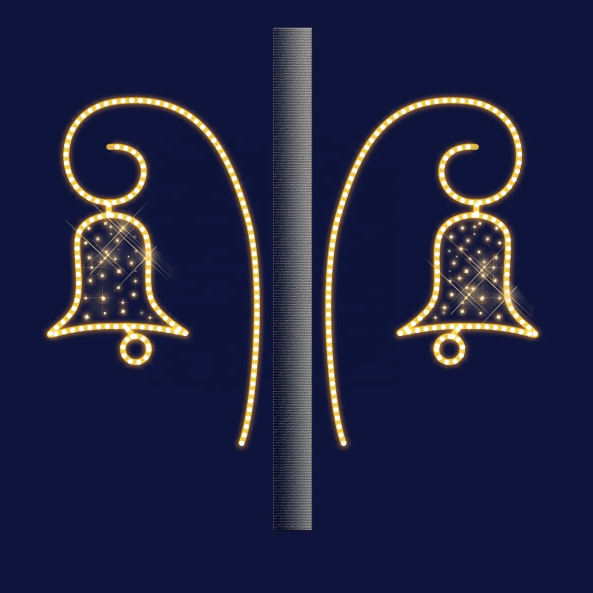 Christmas Street Pole Decoration Lighted Bells - Buy Christmas Pole ...