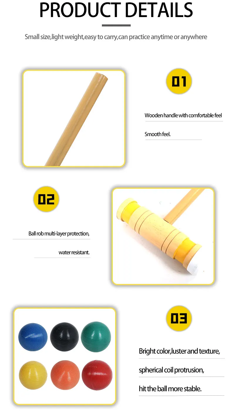 Great Quality Croquet Sets Gate Ball Mallet Entertainment - Buy Kids ...