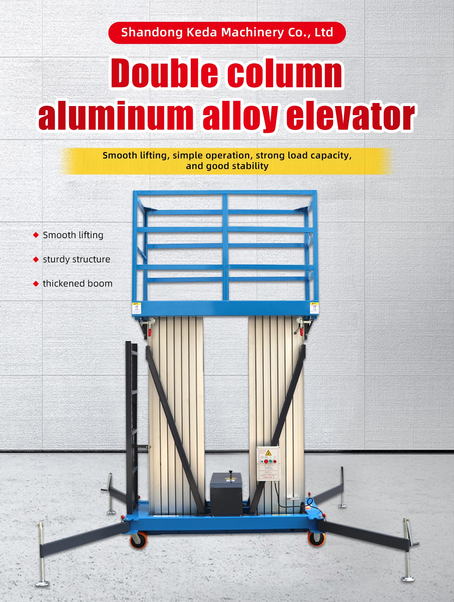 6-14m Electric Aluminum Lifter Building Scaffolding Double Mast Ladder ...