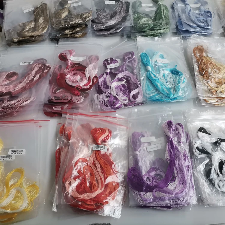 Manual 100% Pure Silk Embroidery Thread 8pcs/set 8color/set Mulberry ...