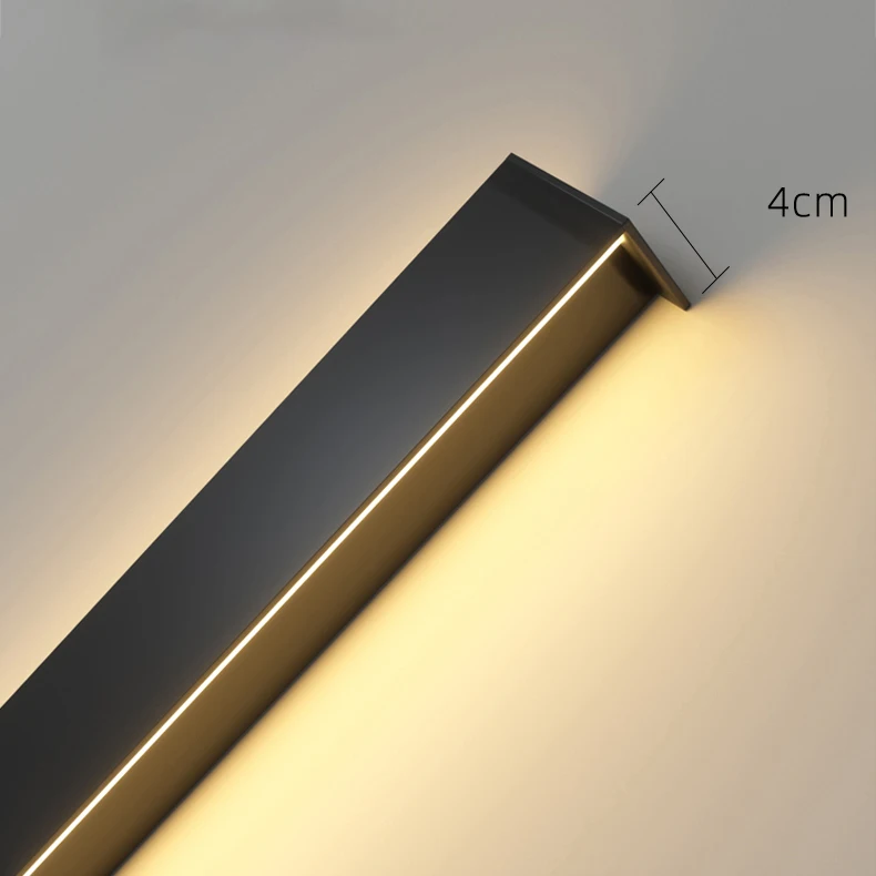 Modern Long Strip Garden Porch Wall Lamp Black Outdoor Porch Led Linear ...