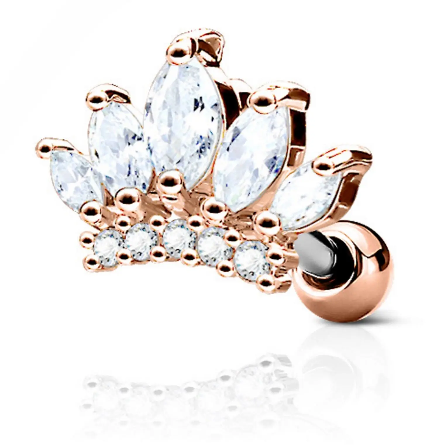 Helix Piercing Crown Cartilage Tragus Ear Piercing Barbell Jewelry ...