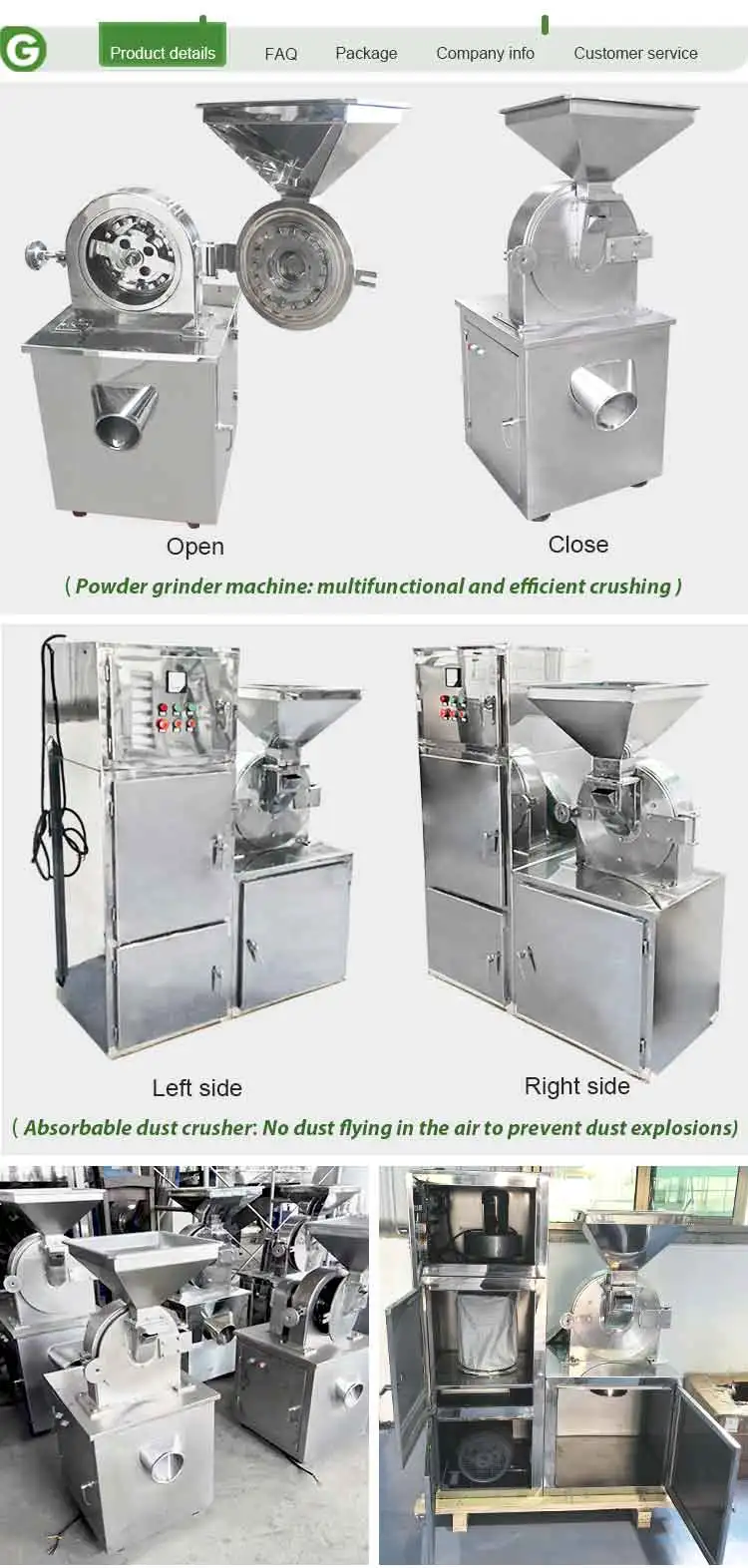 Stainless Steel Wood Milling Maize Powered Pepper Grinder Grain Mill ...