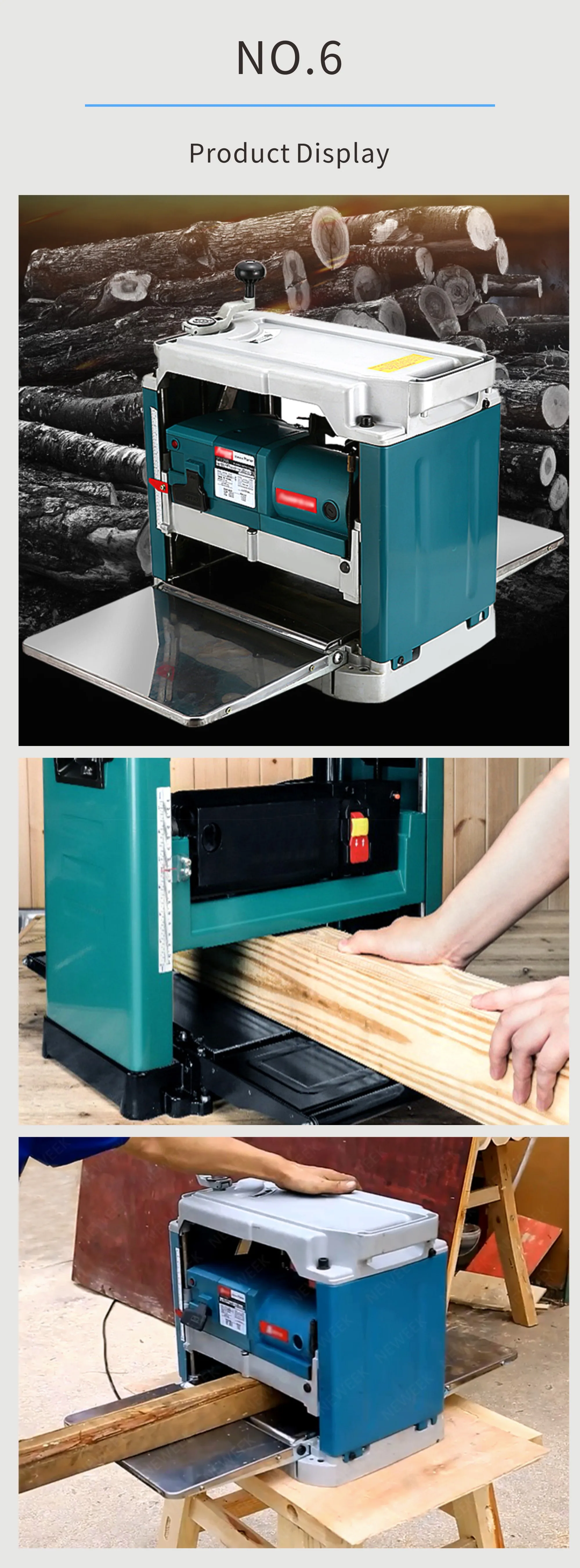 Neweek Electric Planer Wood Grinder Wood Planer Thicknesser Machine ...