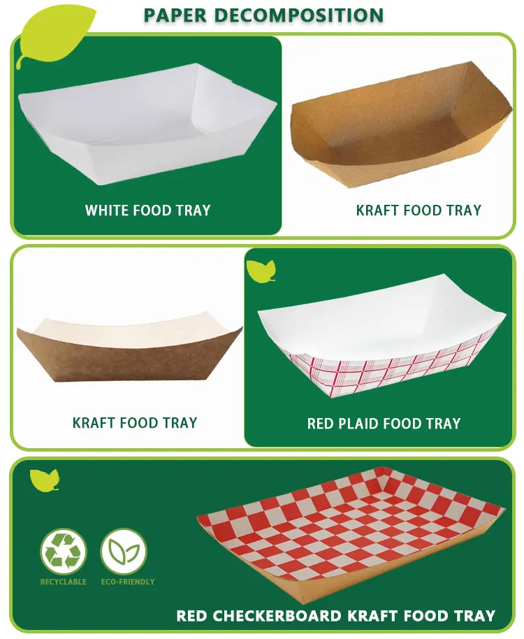 Kraft Paper Food Tray,Disposable Kraft Paper Boat Tray With Pla Coating ...