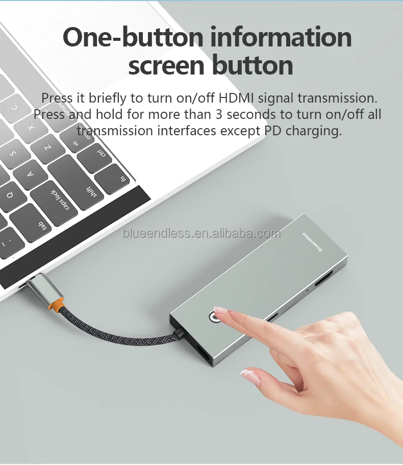 Hidden One Click Screen Aluminum Hub Usb Hdtv Usb Charging Hub For ...