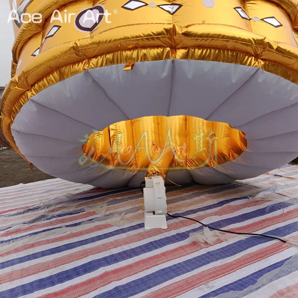 Custom Giant Inflatable Golden Crown Balloon with LED Lights