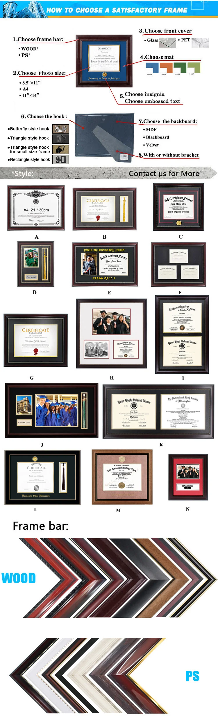 Burgundy A4 Graduation Certificate Frame - Home Decor, Custom Oem