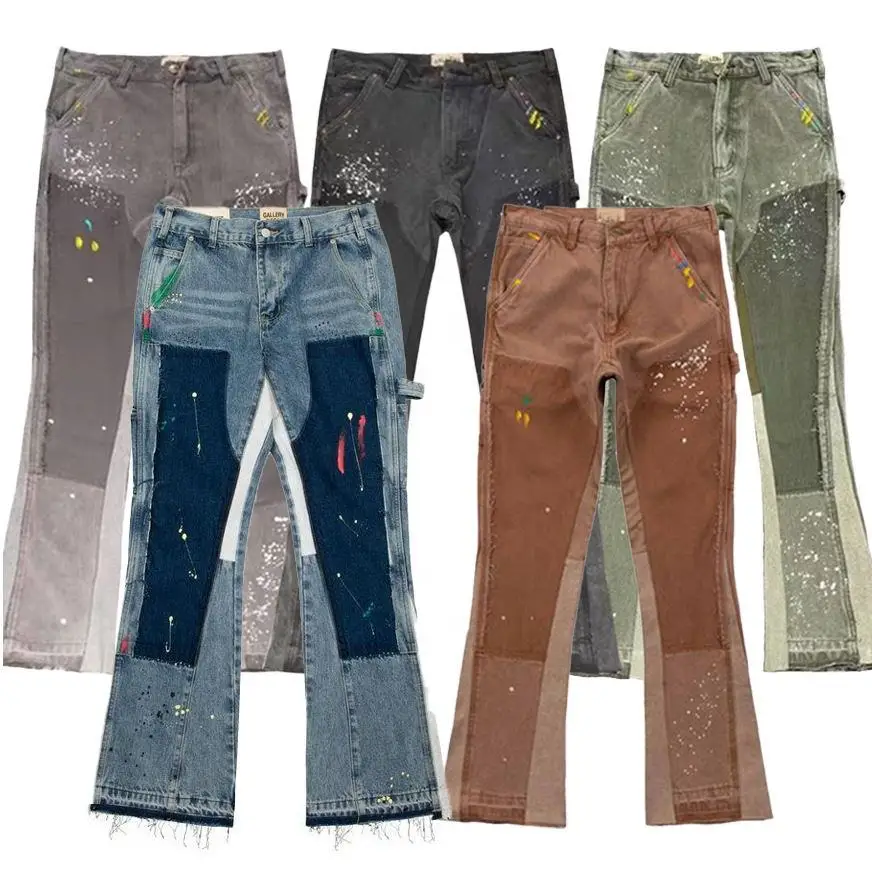 Custom Streetwear Baggy Selvedge Denim Pants Graffiti Painting Vintage ...