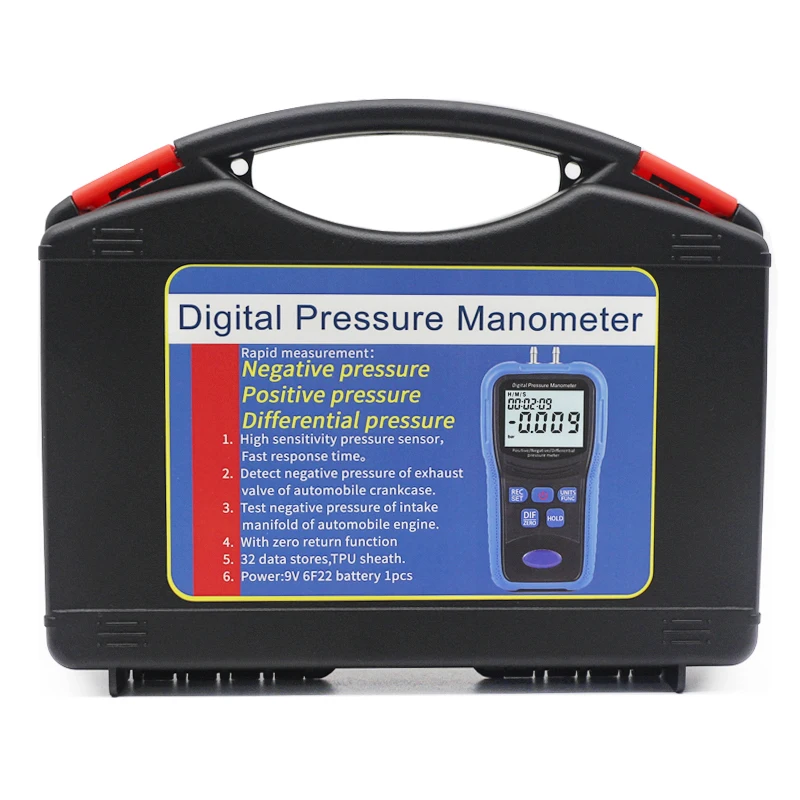 Digital Differential Pressure Gauge Portable Gas Pressure Gauge 200 Kpa ...