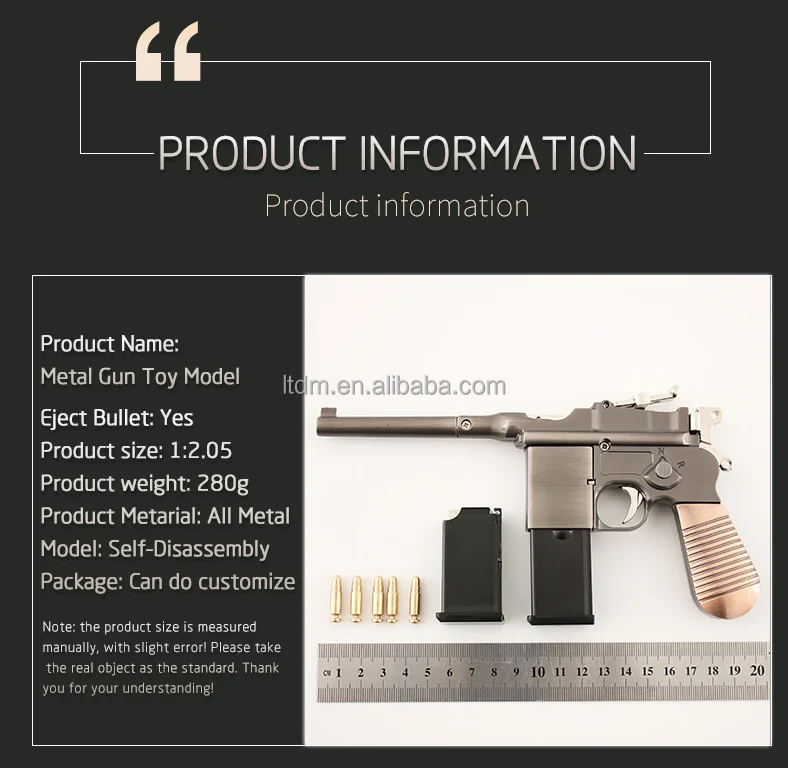 Metal Toy Gun Model Weapon Pistol Throw Shell Desert Eagle Silencer ...