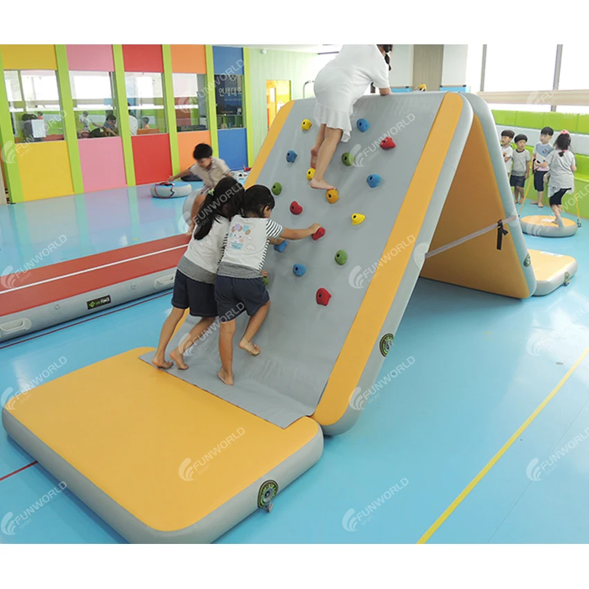 Outdoor Kids Pvc Slide Play Ground Rock Climbing Wall Inflatable ...
