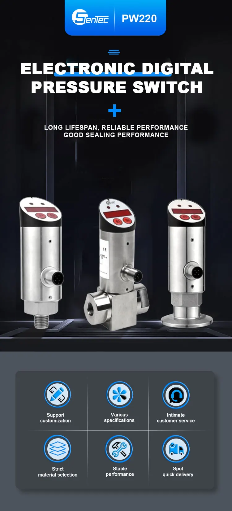 Sentec Pw220 Intelligent Digital Pressure Switch That Integrates ...