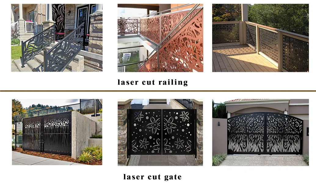 Outdoor Decorative Laser Cut Aluminum Screens Exterior Steel Laser ...