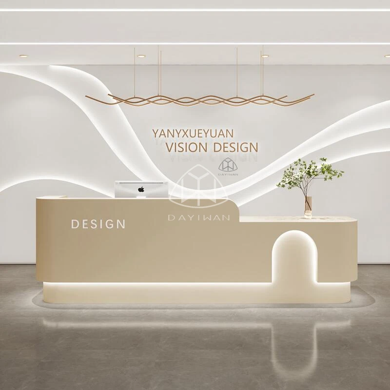 Beauty Salon Furniture Large Elegant Counter Table Backlit Onyx ...