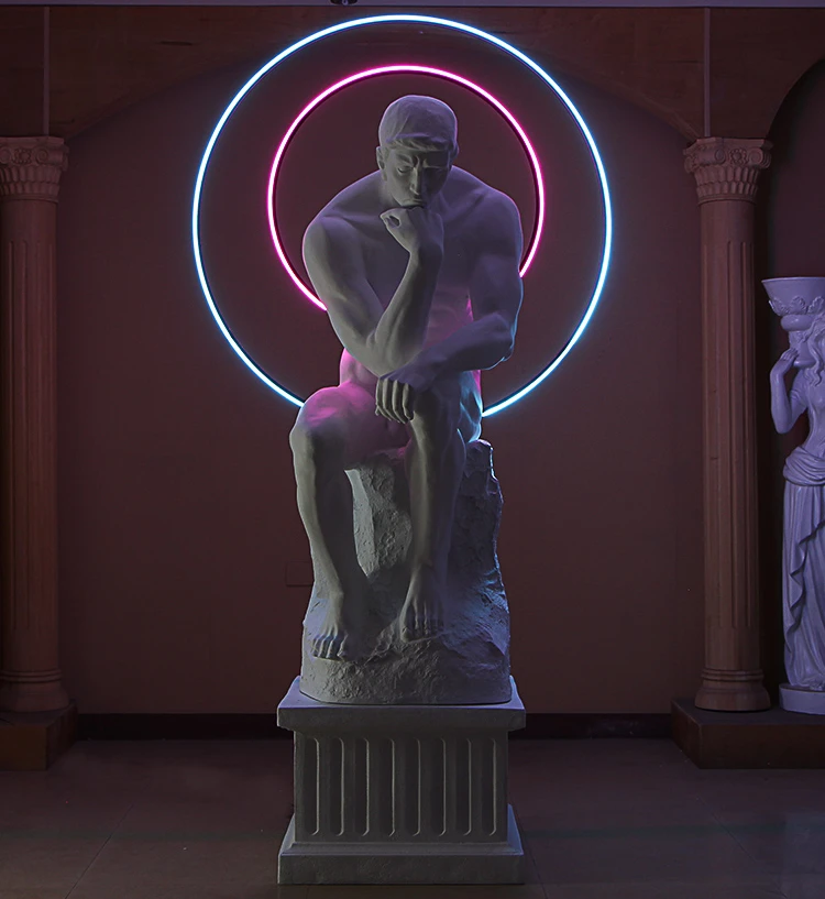 Famous Nude Muscle Man Large Fiberglass Statues for Home Decor