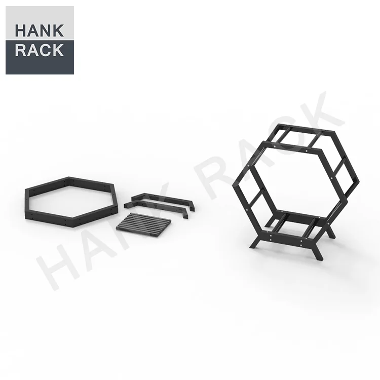 Honeycomb Hexagon Car Rim Display Stand - Durable & Stylish