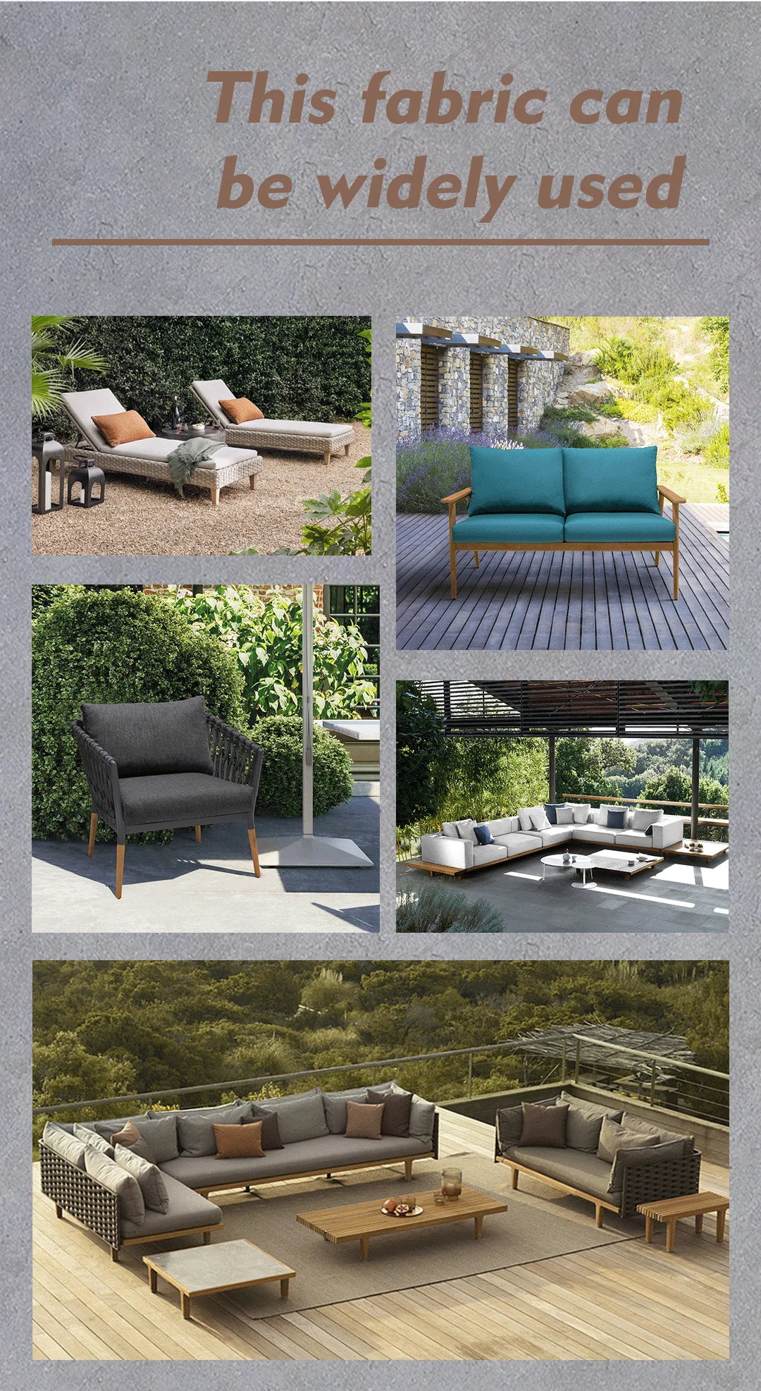 Durable Outdoor Sofa Fabric - Sunproof Olefin 100% Polypropylene