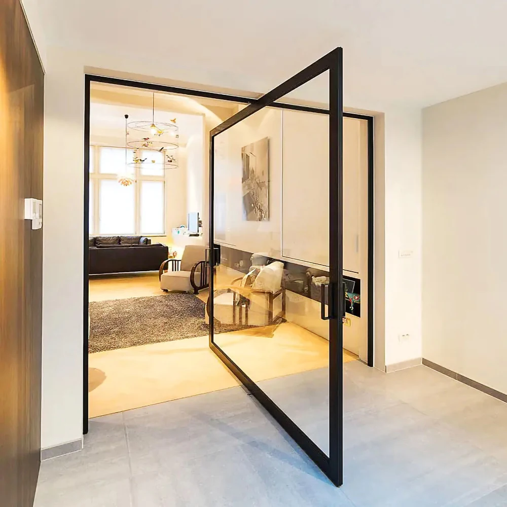 Forster Profile Steel Door Frame Pivot Entry Doors Modern Tempered ...