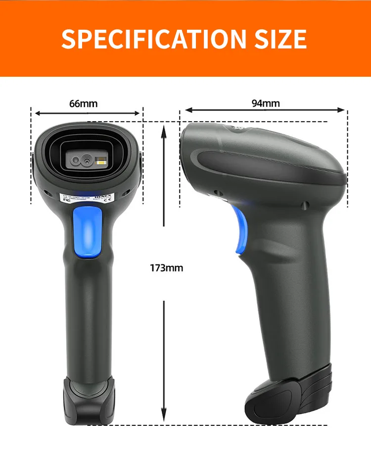 Henex High Speed Fast Wireless 2.4g Blue-tooth 2d Barcode Scanner ...