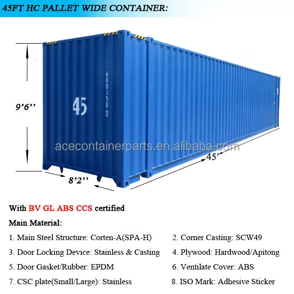 45 Ft Length 45ft High Cube Shipping Container For Sale - Buy Shipping ...