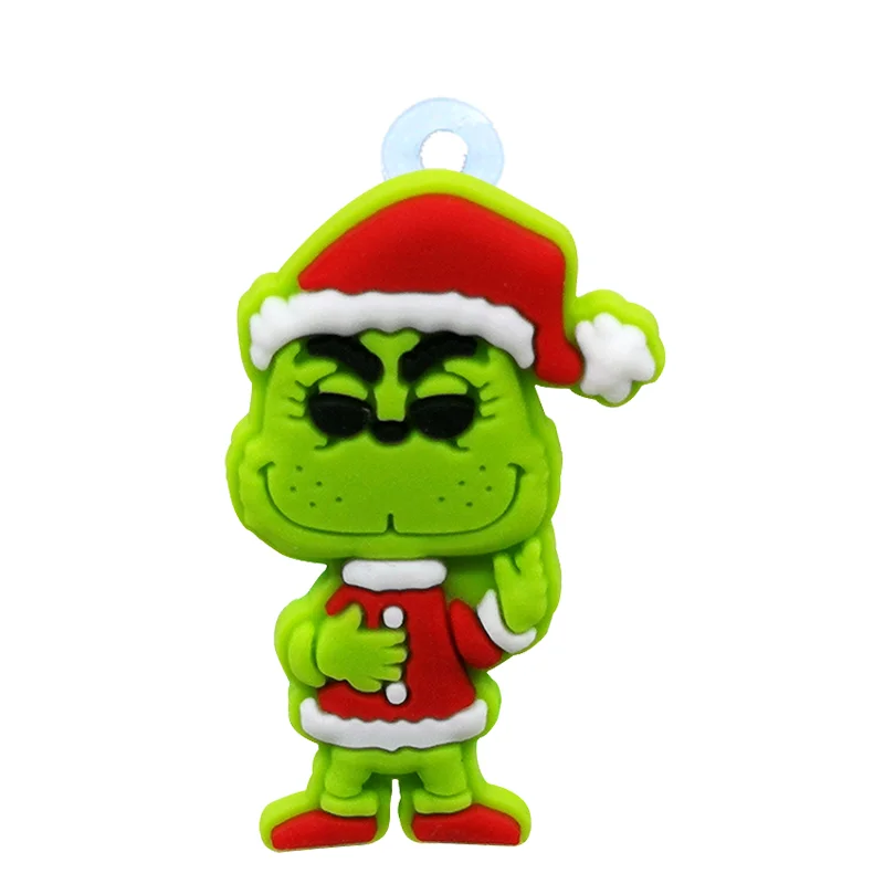 Pvc 2d Keychains Anime Cartoon Figure Key Ring Grinch Key Holder Fit ...