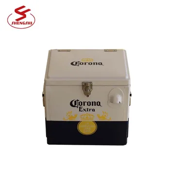 15l Classical Corona Ice Cooler Box Portable Metal Beer Cooler Box For ...