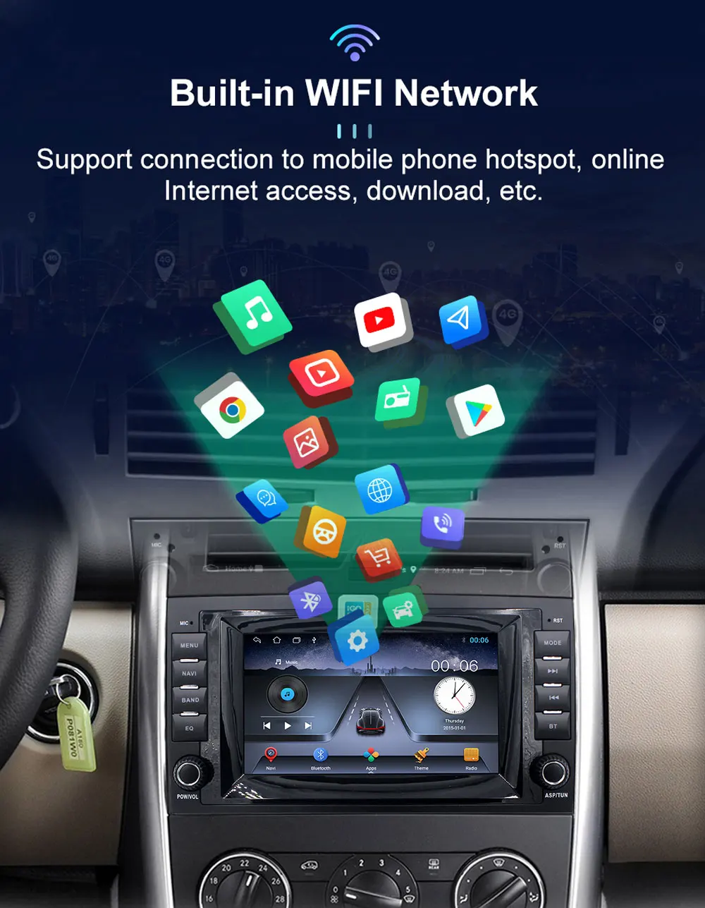 Topsource 2+32g 4+64g 7 Inch 2 Din Android 11 1024*600 Car Dvd Gps ...