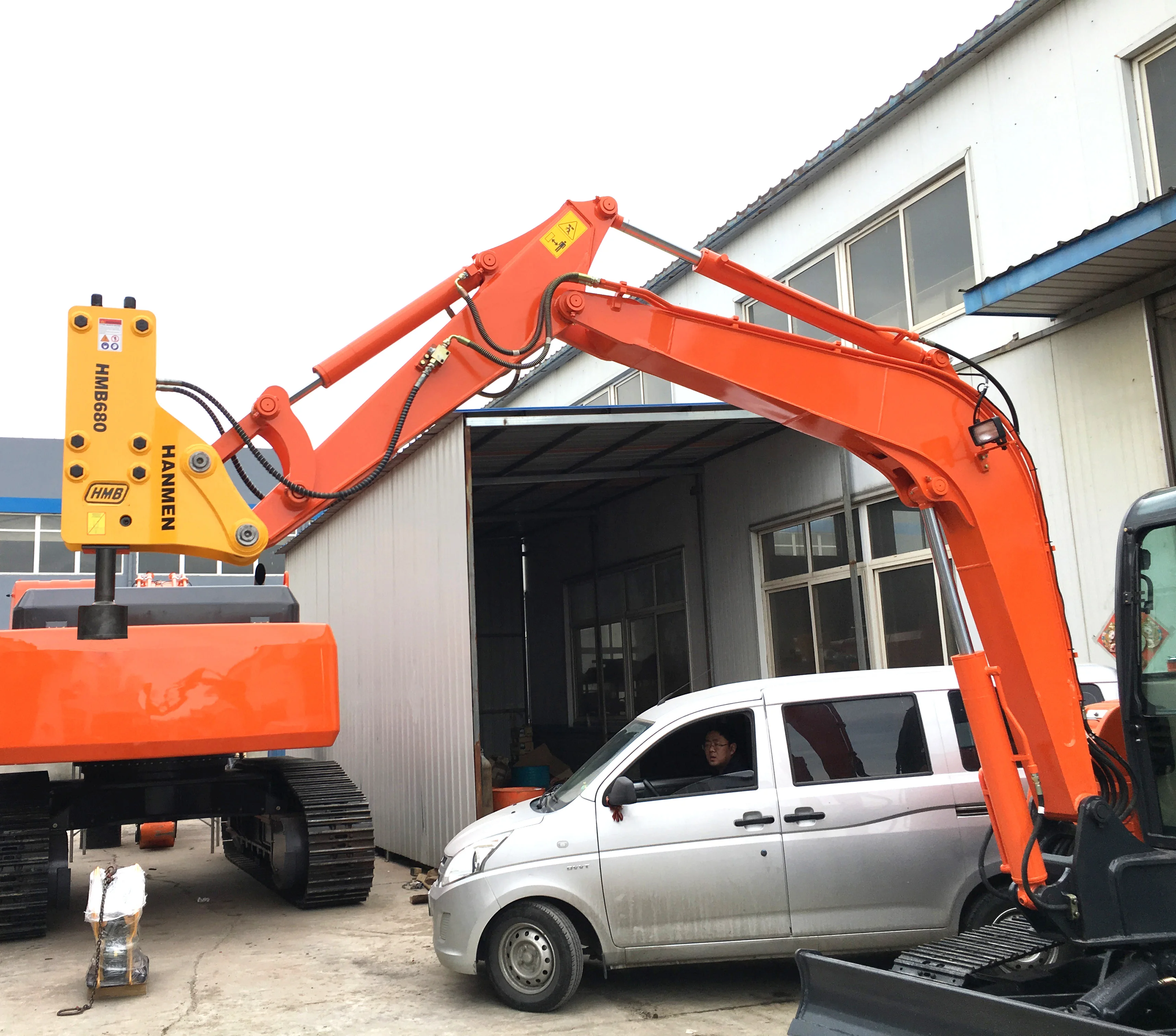 HMB680 Mini Excavator Post Driver - 53mm Chisel Hammer