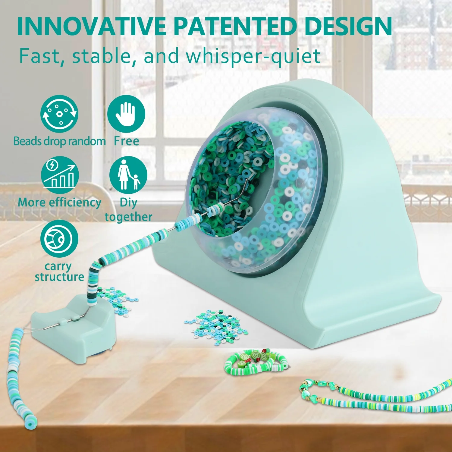 Ultra-Efficient Automatic Clay Beads Spinner - Electric DIY Bracelet ...