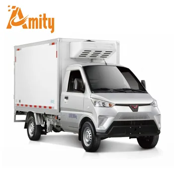 Low Price Light Electric Freezer Box Truck 2024 Wuling Cargo Van 2 Seat ...