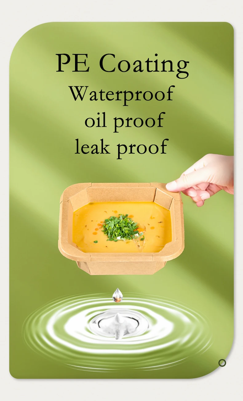 Kraft Paper Fast Food Takeaway Octagonal Portable Bowl Food Lunch Box ...