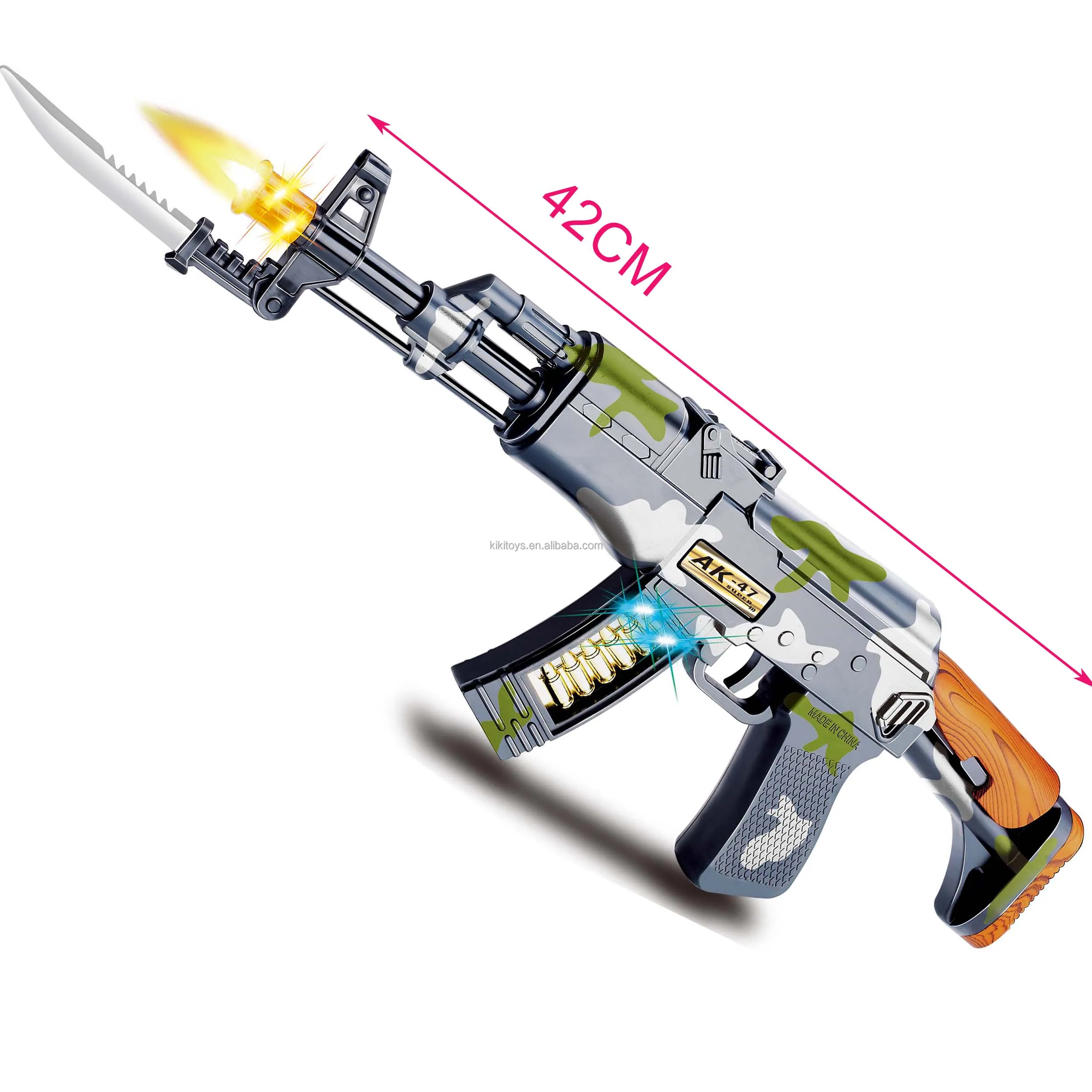 42CM AK47 Submachine Electric Toy Gun; Sound Light Vibration Gun Toy ...