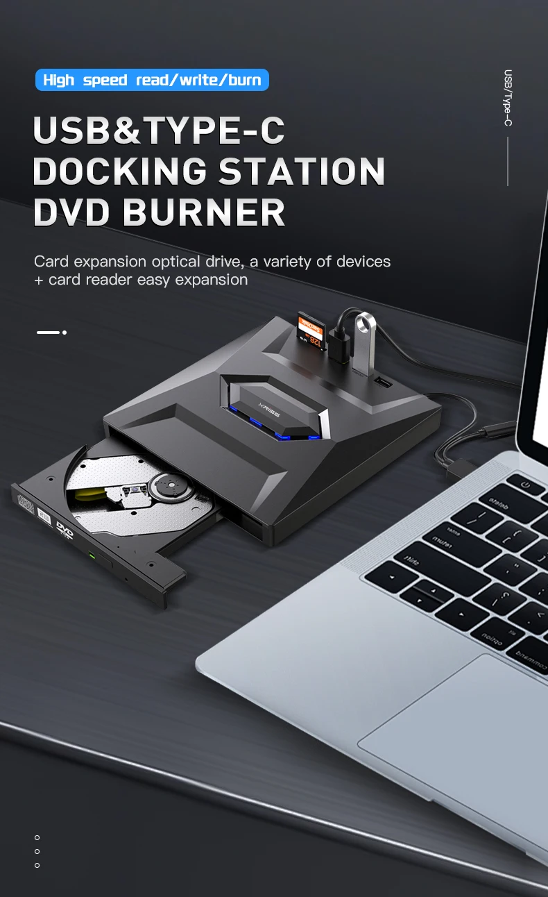 External CD DVD Burner USB 3.0 USB C External CD-RW Drive DVD-RW Burner ...