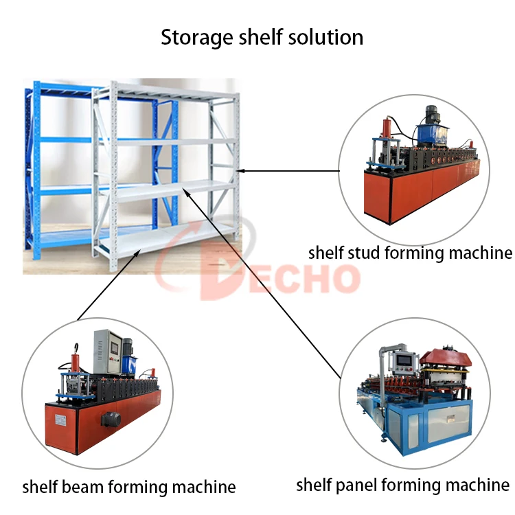 DECHO Automatic Supermarket Storage Shelf Roll Forming Machine