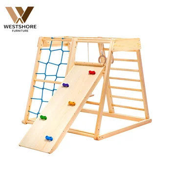 Montessori Wooden Indoor Foldable Climbing Frame Playground For Kids ...