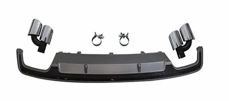 ABS Rear Diffuser Gloss Black Car Rear Bumper Diffuser Lip With Exhaust ...