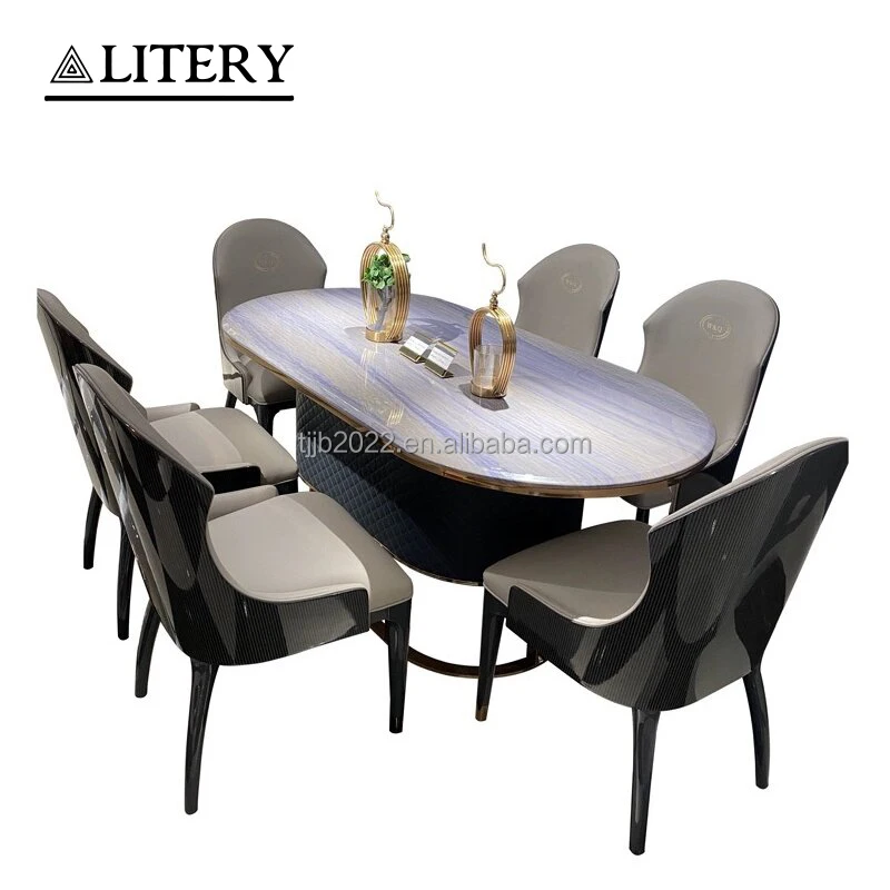 Luxury Italian Comedor Dinner Table And Chair Oval Salle Manger ...