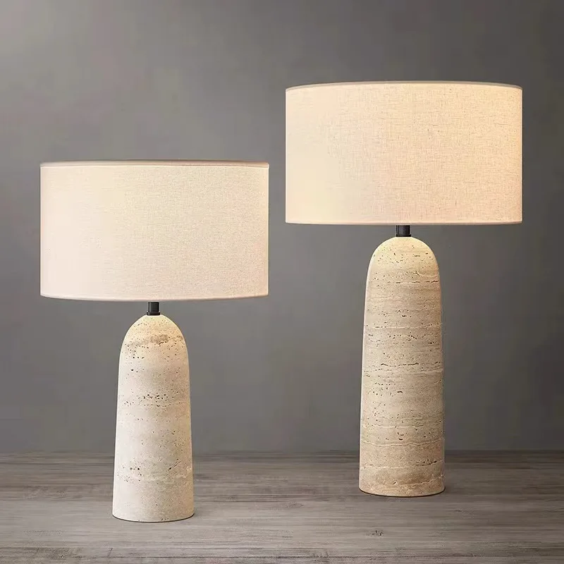 Nordic Luxury Stone Table Desk Lamp Hotel Home Decorative Bedside ...
