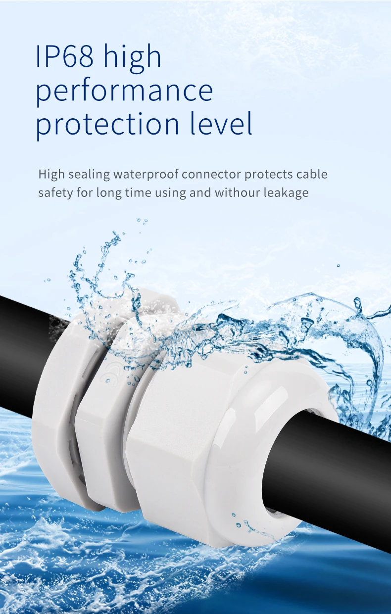 Cable Stuffing Gland Locknut Plastic Cable Gland Pg21 For 18mm-25mm Dia ...