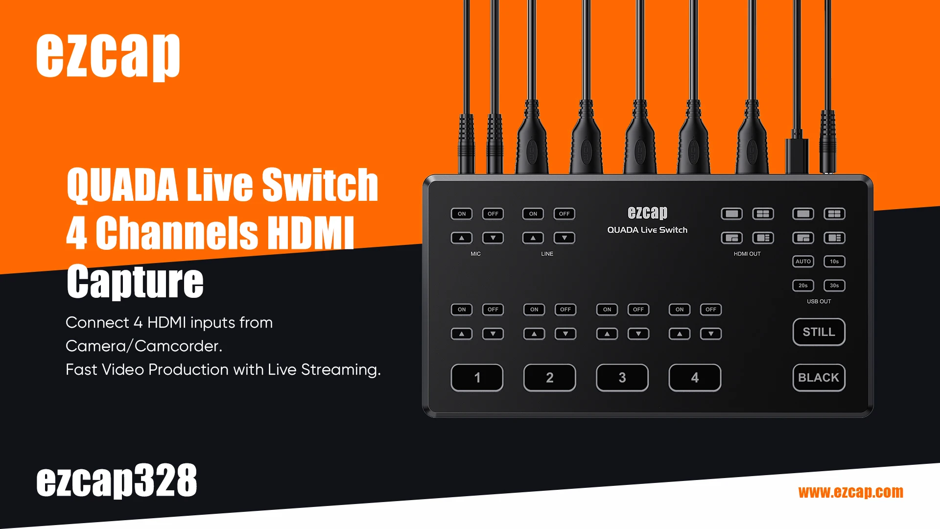 Ezcap QUADA Live Switch 4 Channel HD Video Streamer - Ezcap328