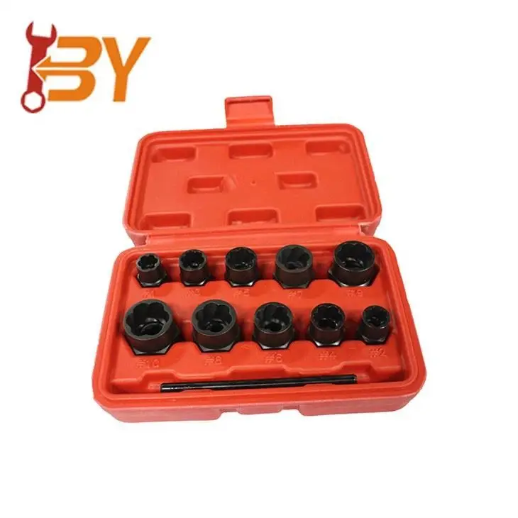 10Pcs Impact Bolt Extractor Set Assorted Sizes Bolt Extractors Kit for ...