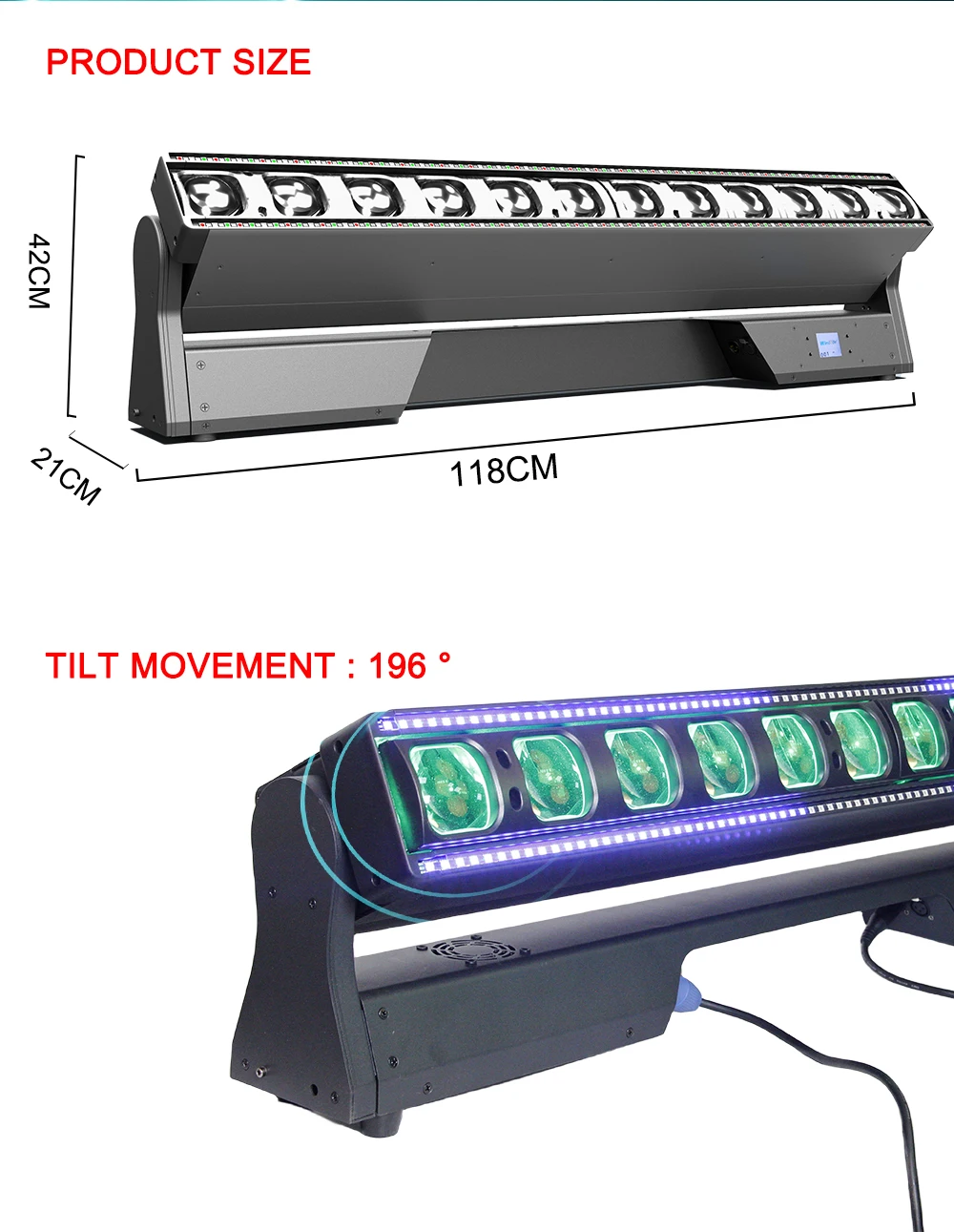 Led Sidewinder 12*40w Pixel Zoom Motorized Batten Led Pixel Bar Moving ...