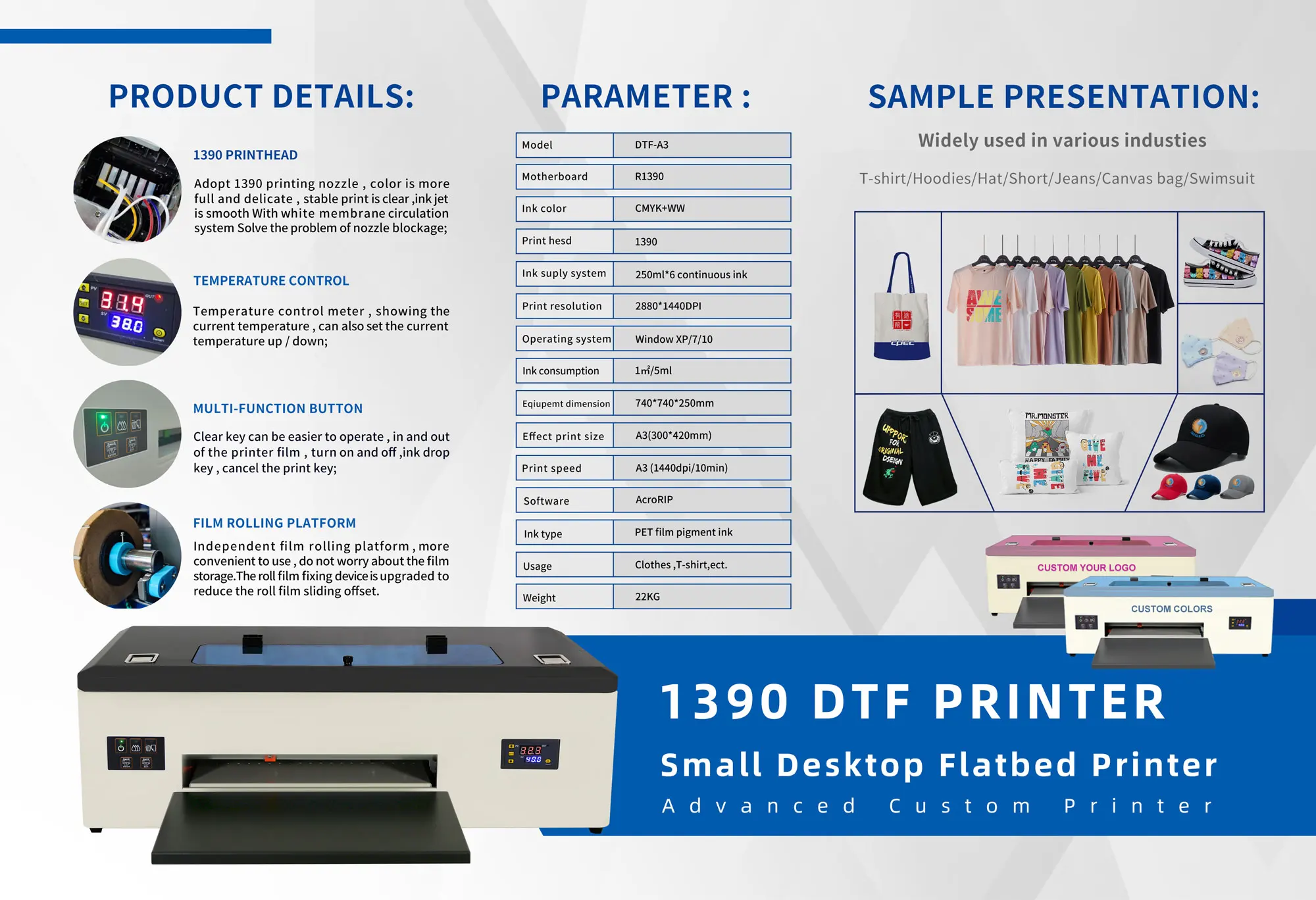 A4 A3 Hp Color Printers Hit Press Machine T-shirt Printing With Powder ...