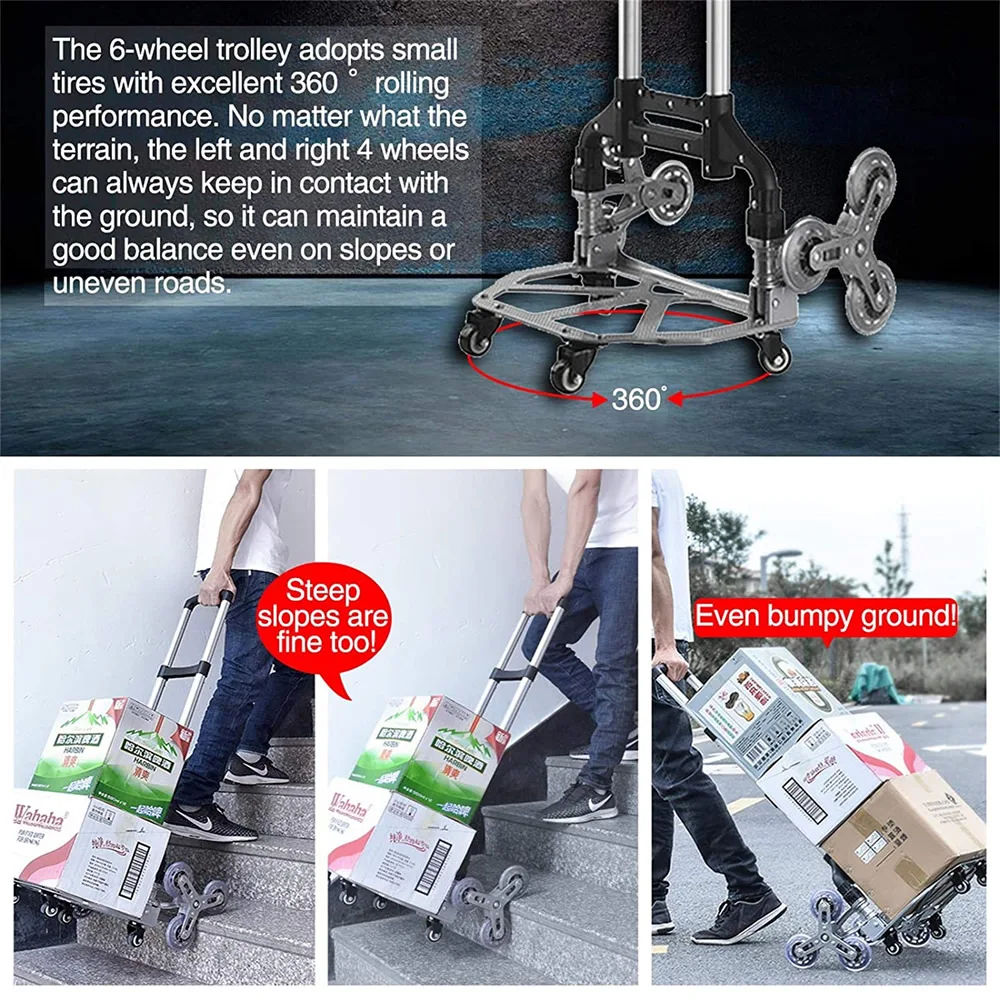 Hand Truck Dolly, High Capacity Folding Portable Shopping Cars with Bag ...