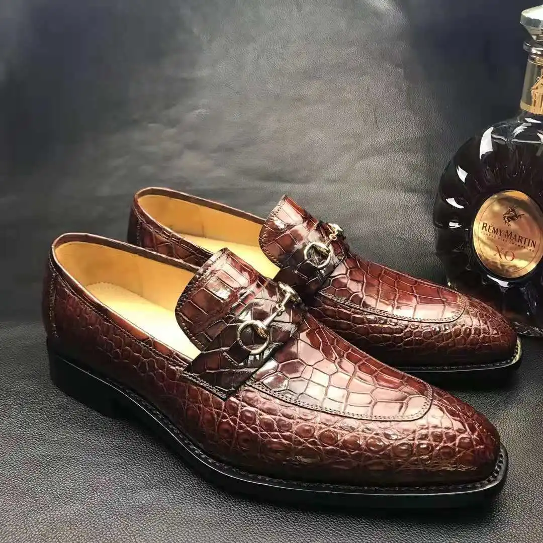 Alligator Shoes Men Genuine Leather Pure Crocodile Skin Casual Shoes ...