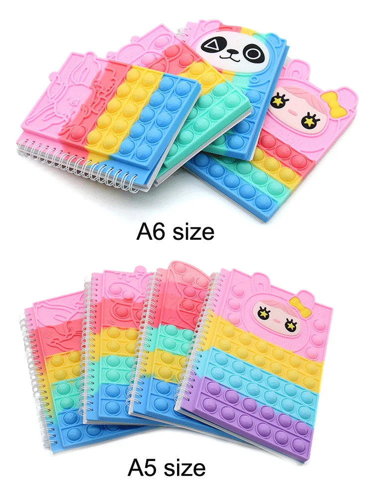 Promotion Fidget Note Book Push With Pencil Case Silicone Printing Pop ...