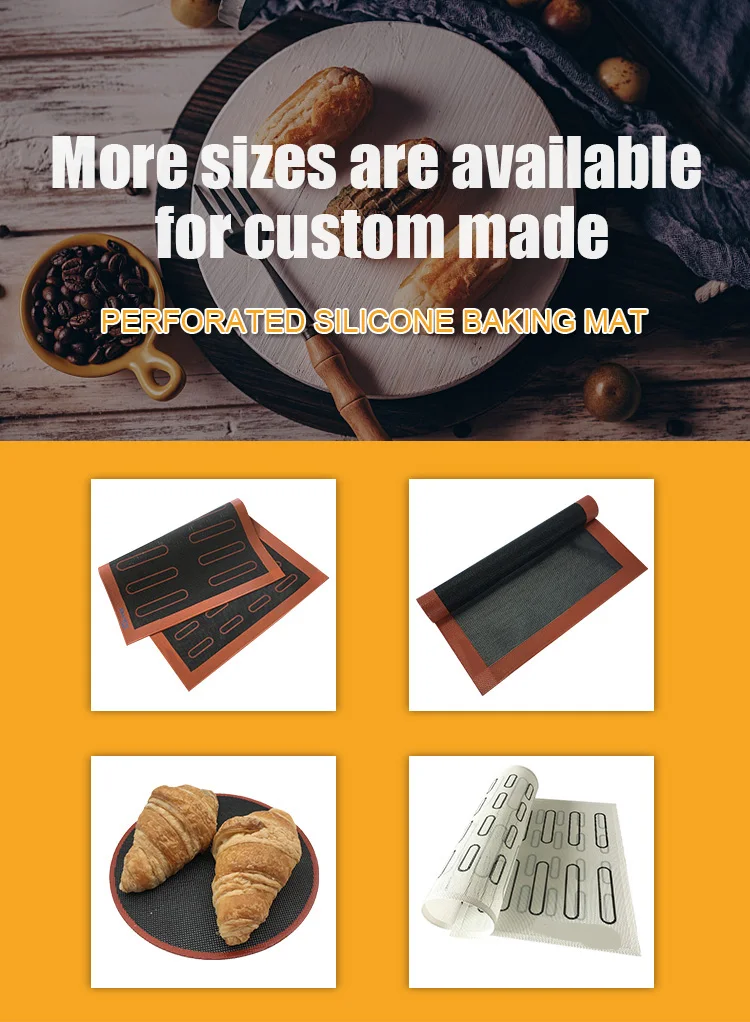 Heat Resistant Oven Mat Perforated Non-Stick Fiberglass Silicone ...